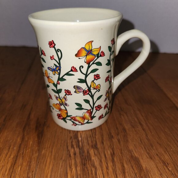 Dining | Standard Size Coffee Mug With Butterflies And Flowers Design ...